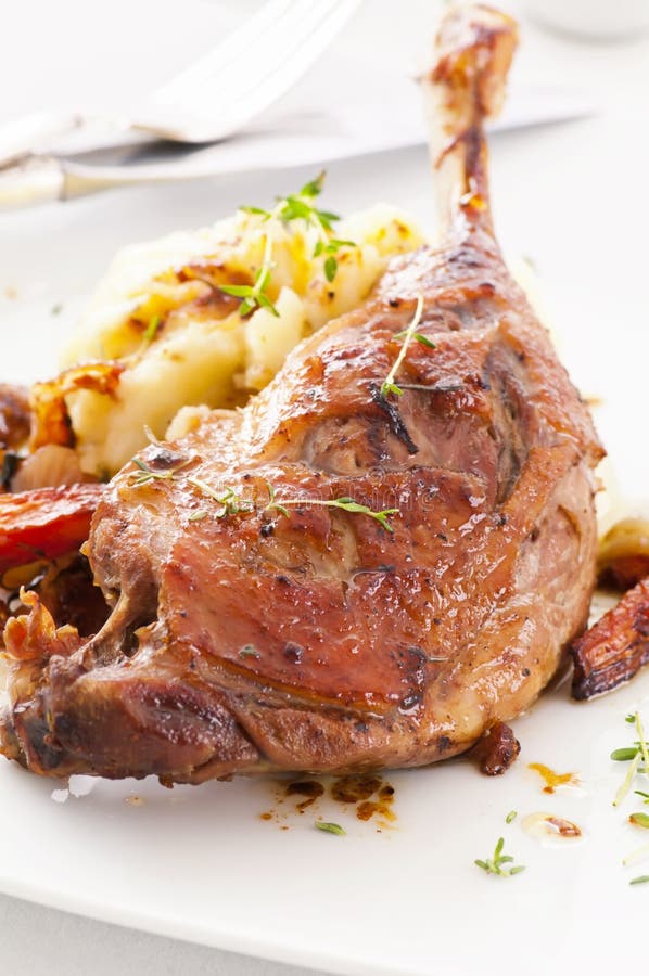 Duck leg stock photo. Image of flatware, brown, french - 26961682