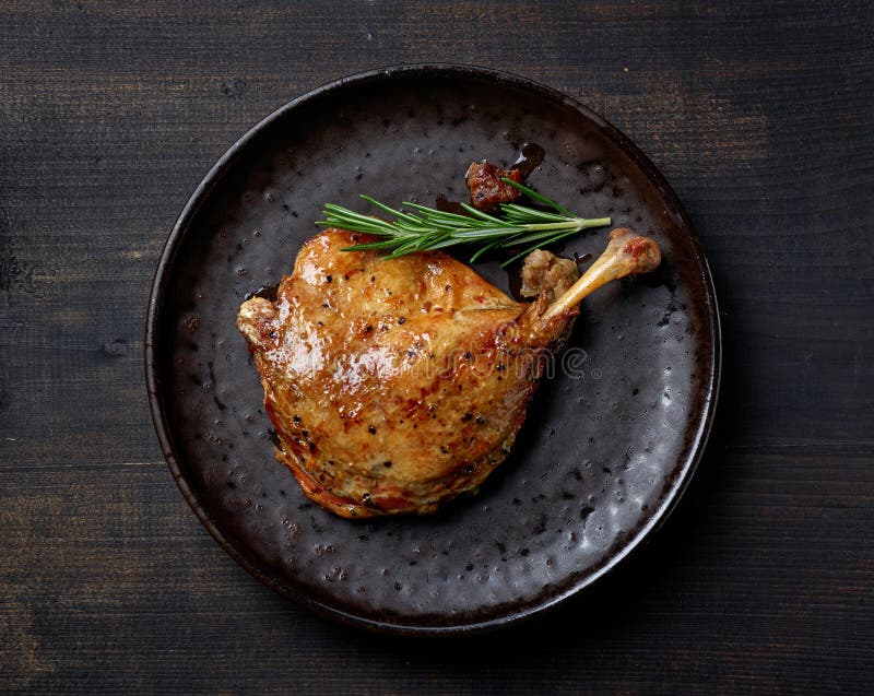 Preparation of duck confit stock photo. Image of closeup - 268967316