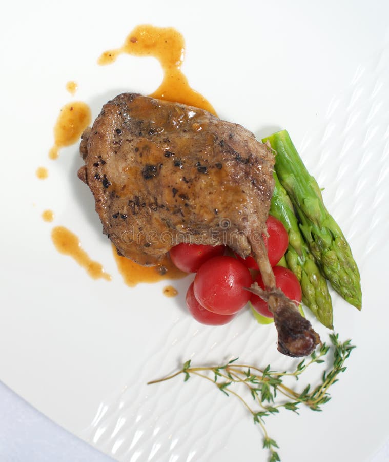 Duck leg dish stock image. Image of poultry, grill, green - 82812723