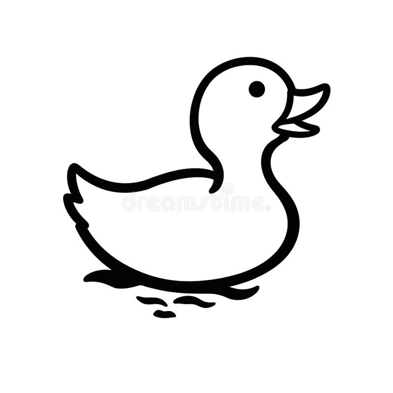 Duck Line Art Design for Coloring Page. Stock Illustration ...