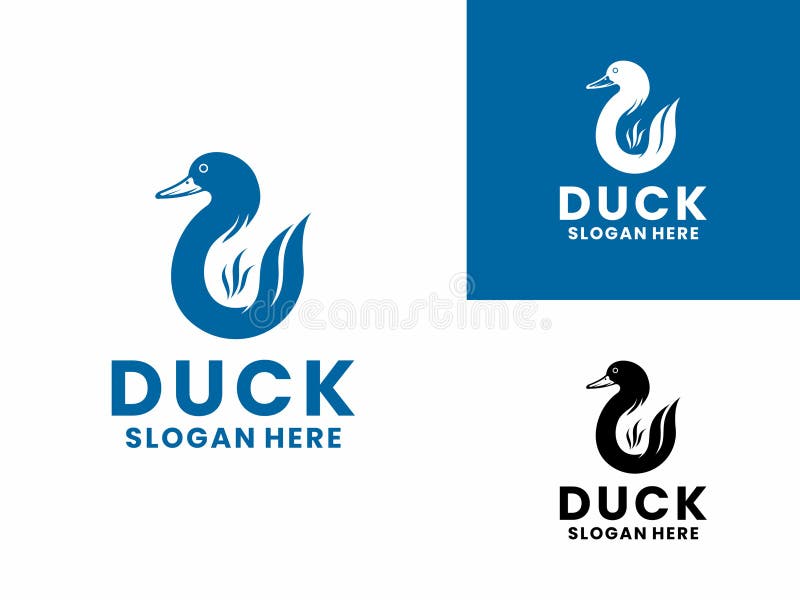 Duck Line Art Logo Design Icon. Modern Duck Logo Design Vector Template ...
