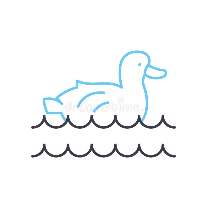 Duck Line Icon, Outline Symbol, Vector Illustration, Concept Sign Stock ...