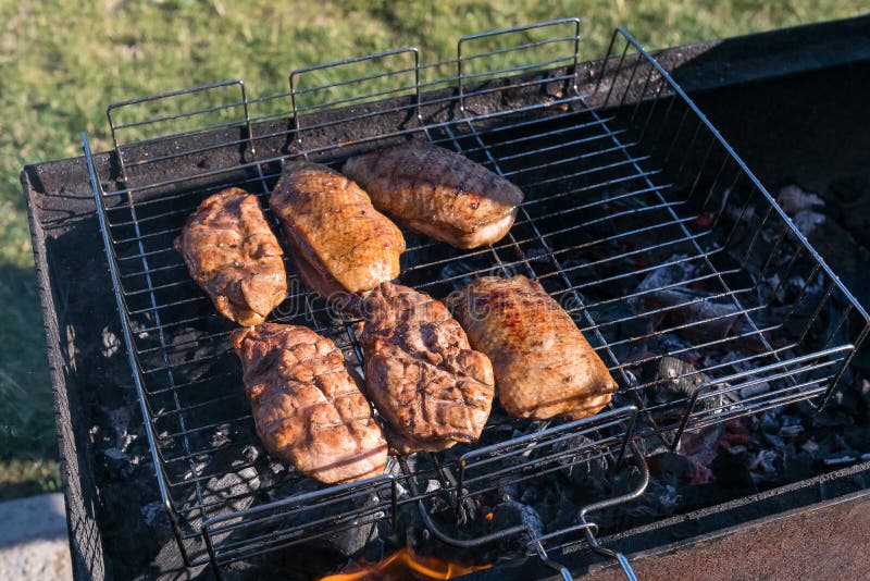 Duck meat grilled stock photo. Image of barbeque, grilling - 170094736