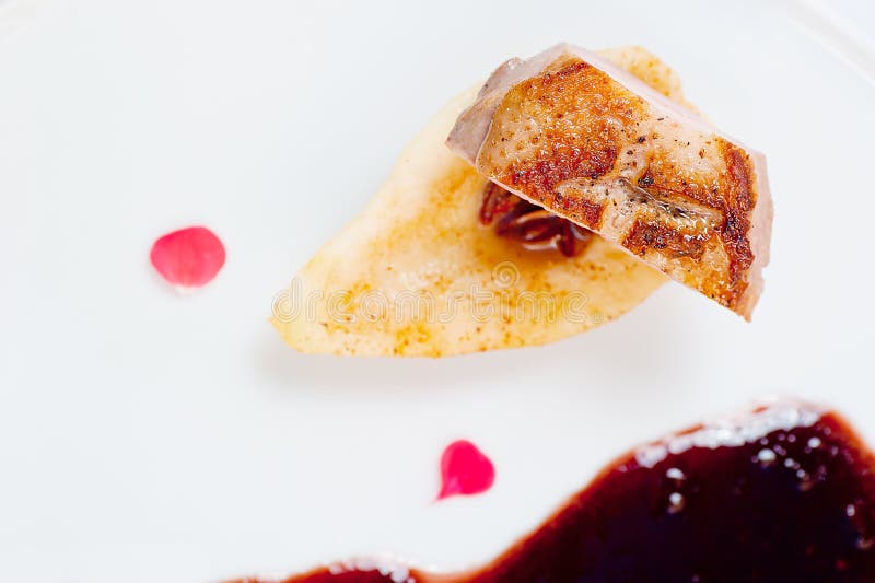 Duck with Pear and Blackberry Sauce Stock Photo - Image of fruits ...