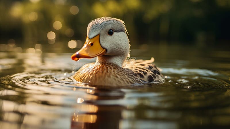 Duck Portraits: Capturing the Essence in Soft Lighting Stock Photo ...
