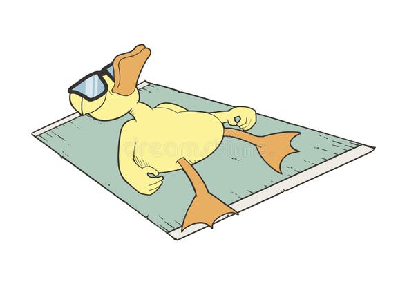 Duck in relax pose stock vector. Illustration of cute - 298422929