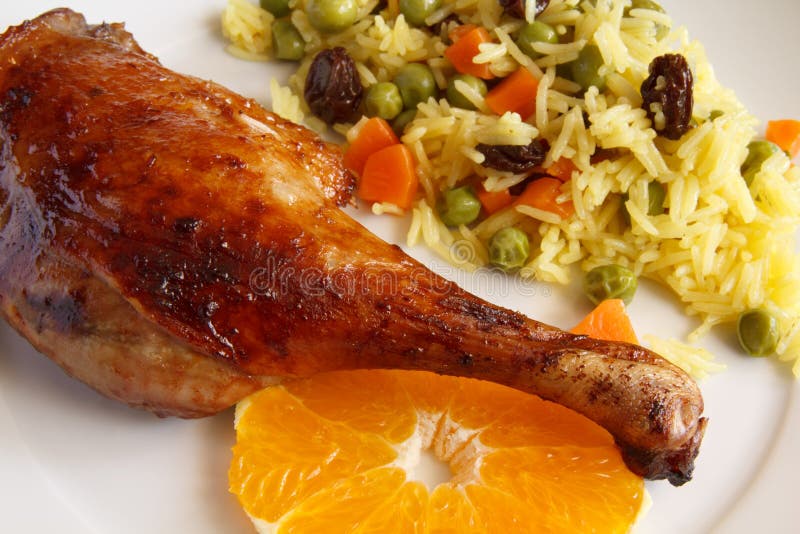 Duck with rice stock image. Image of gourmet, lunch, slice - 19850919
