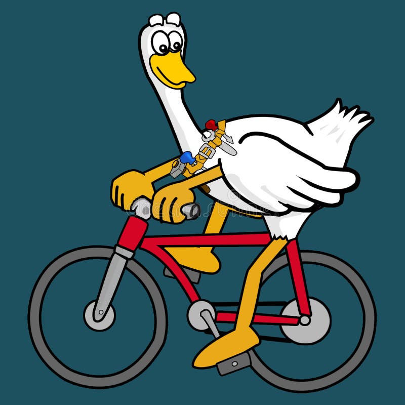 Duck ridding cycle stock illustration. Illustration of illustrator ...