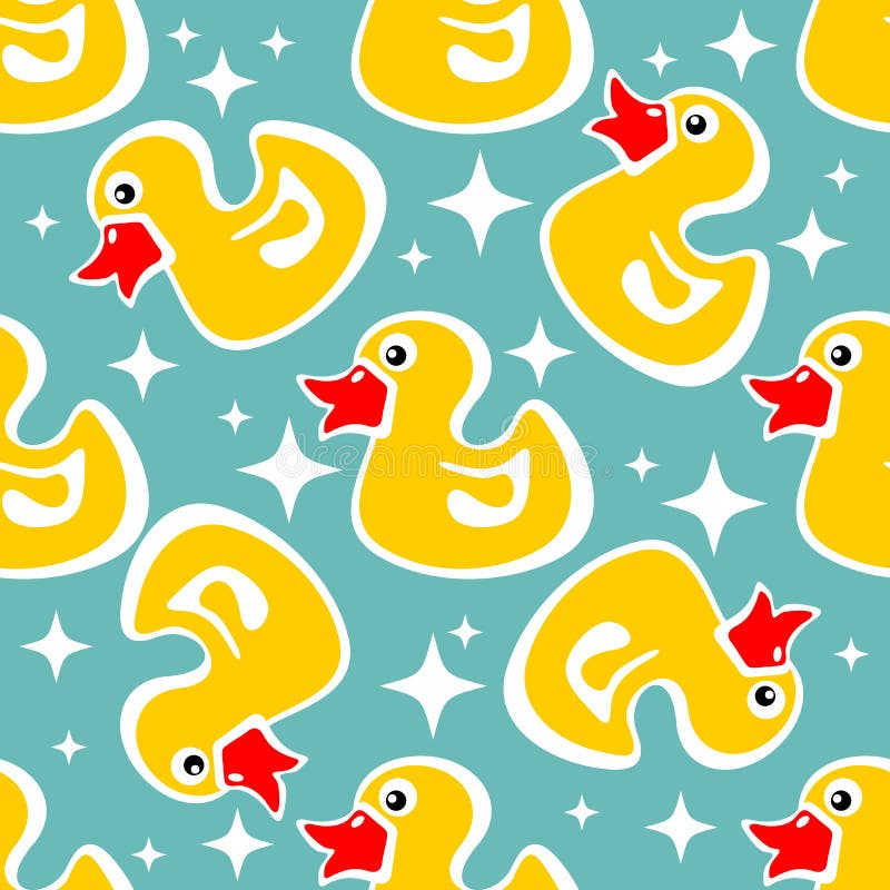Duck seamless pattern stock vector. Illustration of blue - 55293709
