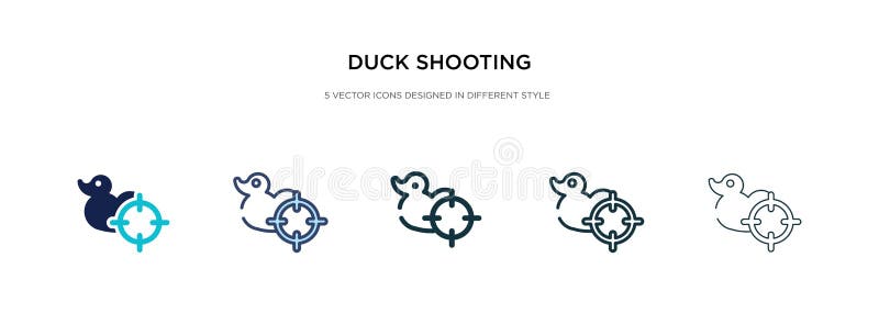 Duck Shooting Icon in Different Style Vector Illustration. Two Colored ...