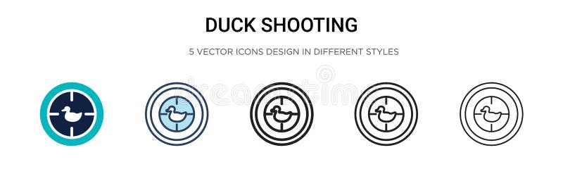 Duck Shooting Icon in Filled, Thin Line, Outline and Stroke Style ...