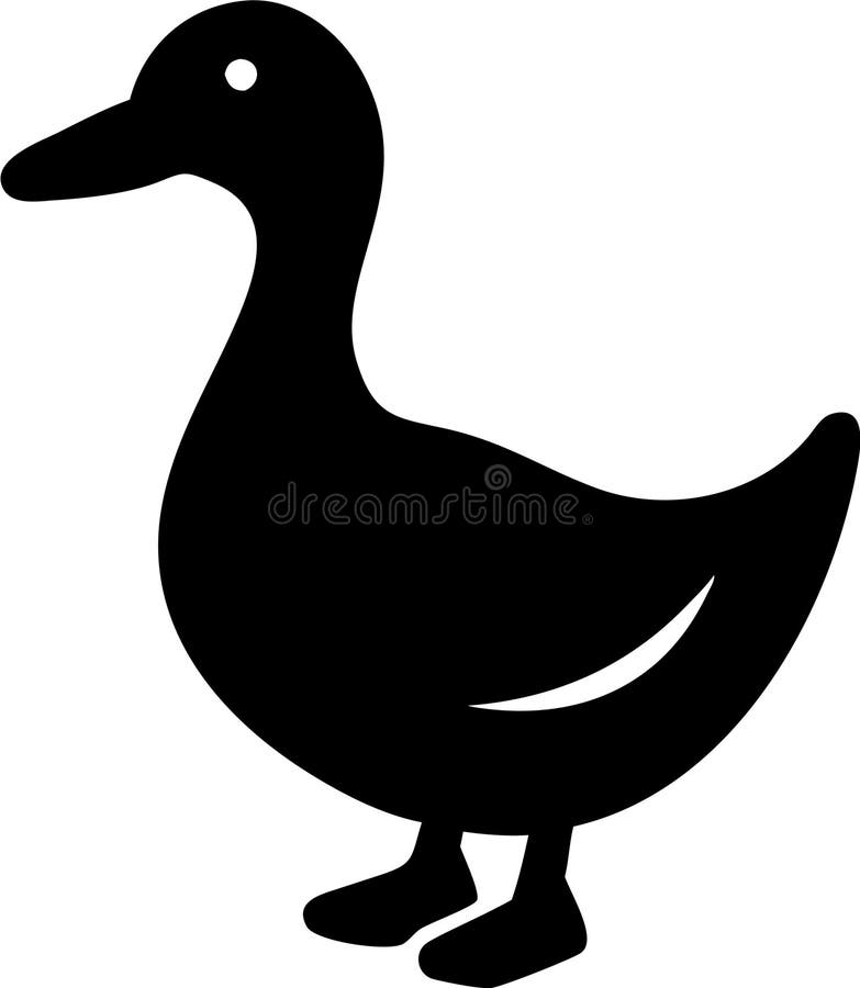 Duck Sign. Duck Black Silhouette Isolated on White Background Stock ...