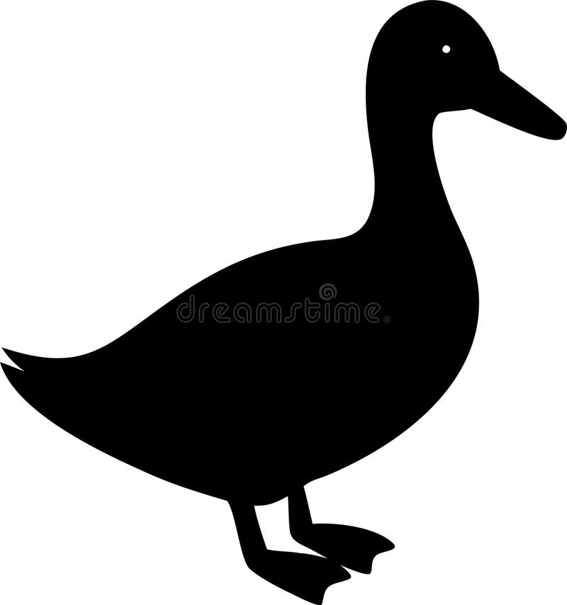 Duck Sign. Duck Black Silhouette Isolated on White Background Stock ...