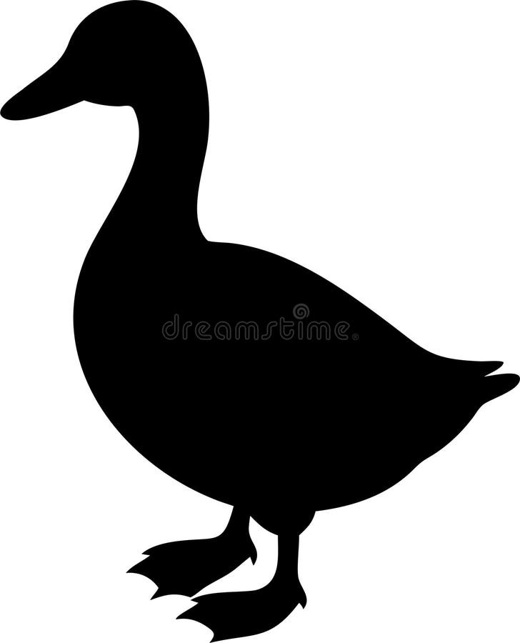 Duck Sign. Duck Black Silhouette Isolated on White Background Stock ...