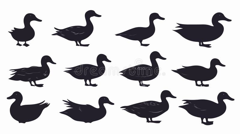 Duck Silhouettes Collection - Detailed Vector Illustration for Design ...