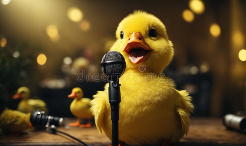 Duck Singing at a Duck Party, Ai Generated Stock Illustration ...
