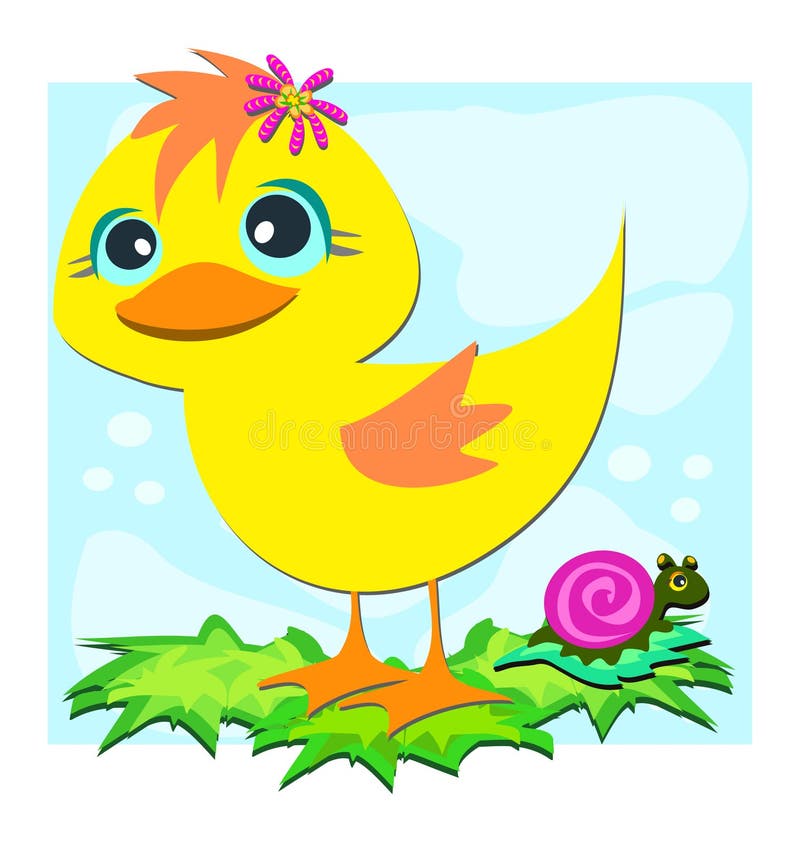 Duck with a Snail stock vector. Illustration of duck - 19325927
