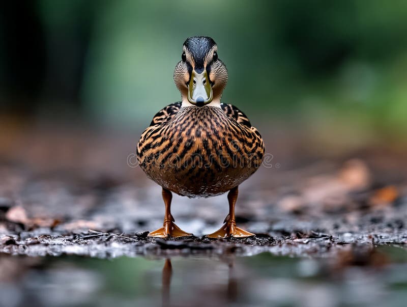 A Duck Standing on the Ground in the Water Stock Image - Image of stare ...