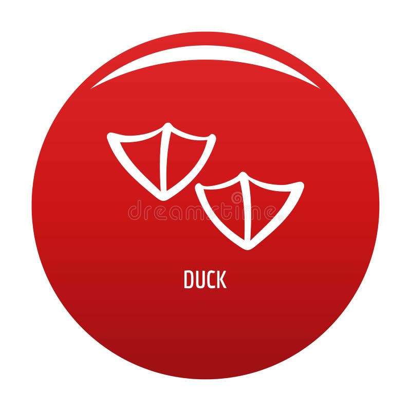 Duck step icon vector red stock vector. Illustration of icon - 139151831
