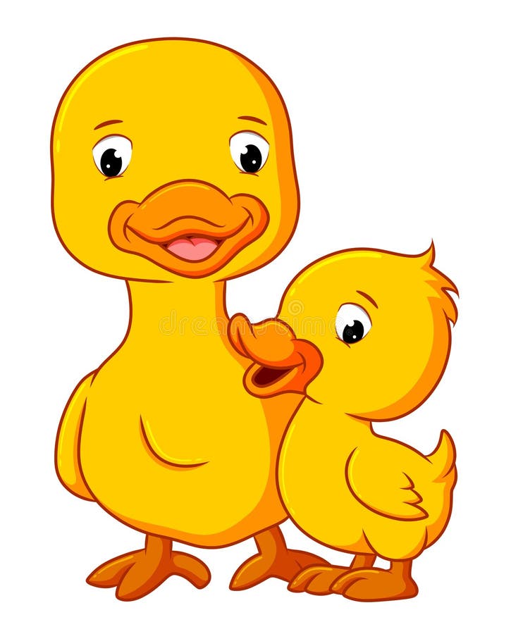 The Duck is Talking and Playing with the Mother Duck Stock Vector ...