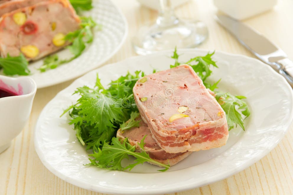 Duck terrine stock image. Image of turkey, sage, pistachios - 41157147