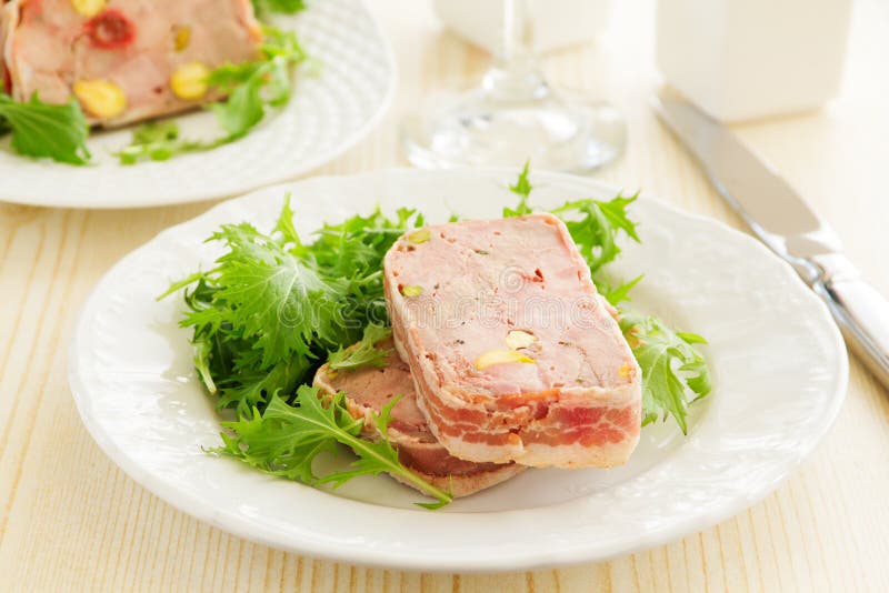 Duck Terrine with Pistachios Stock Photo - Image of prepared, food ...