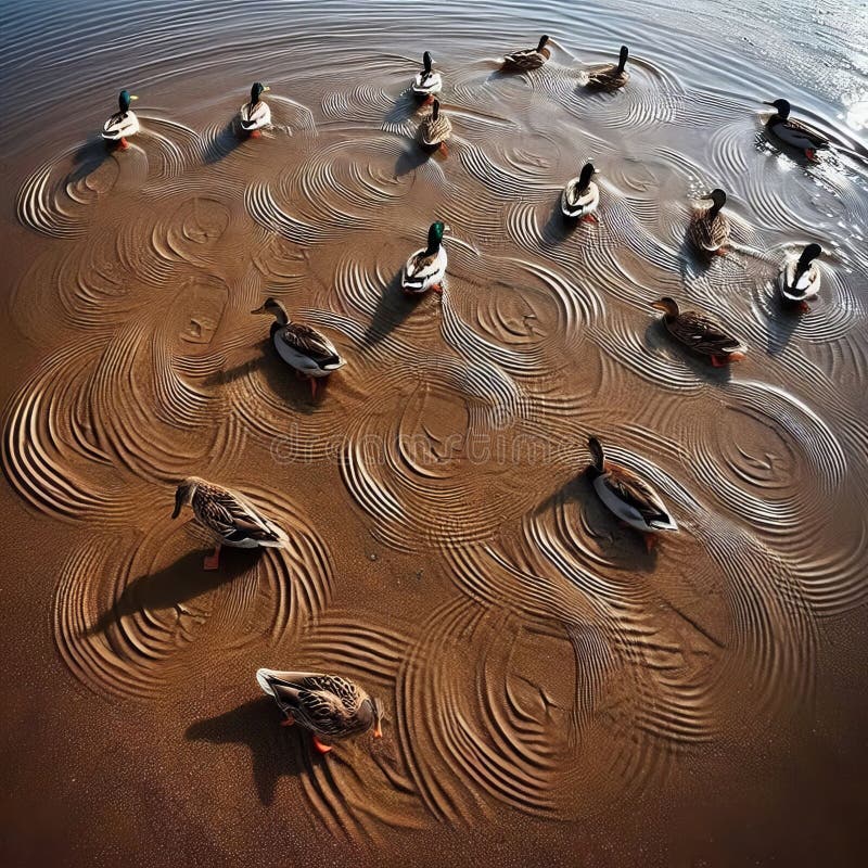 177 13. Duck Tracks_ Webbed Footprints Left by Ducks a Stock Photo ...