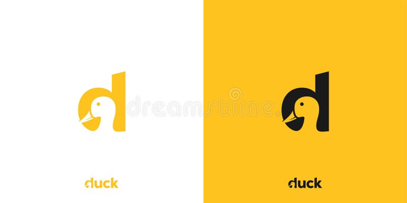 Duck Logo Designs. Duck Head Word Mark Letter D Logotype Stock Vector ...