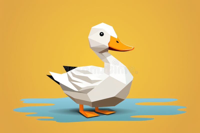 Duck in Water Paper Art AI Generated Stock Illustration - Illustration ...