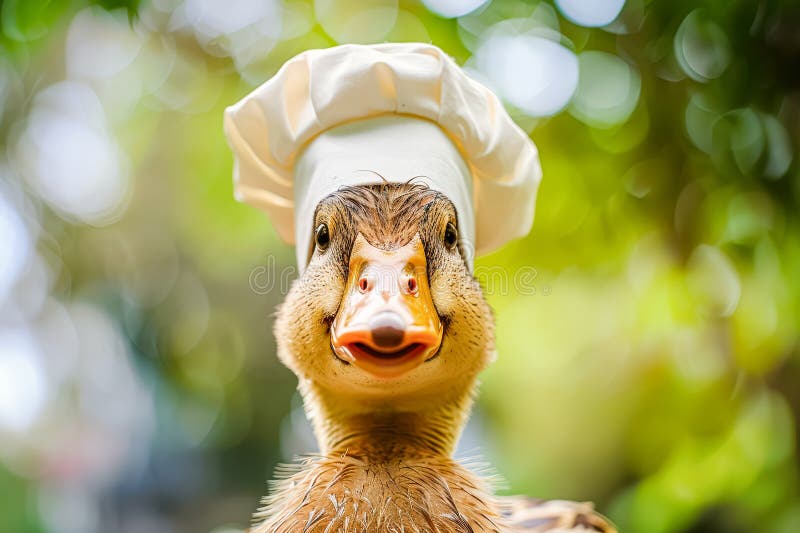 Duck Wearing a Chef S Hat and Smiling Stock Image - Image of focus ...