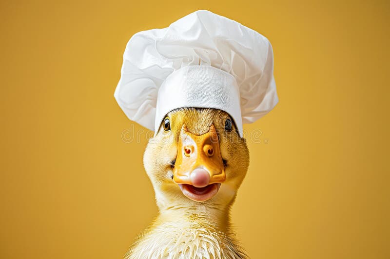Duck Wearing a Chef S Hat and Smiling Stock Image - Image of restaurant ...