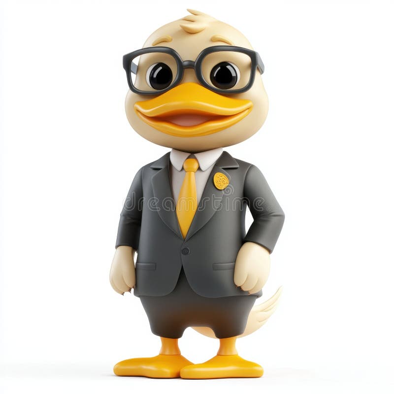 A Duck Wearing Glasses and a Suit Stock Illustration - Illustration of ...
