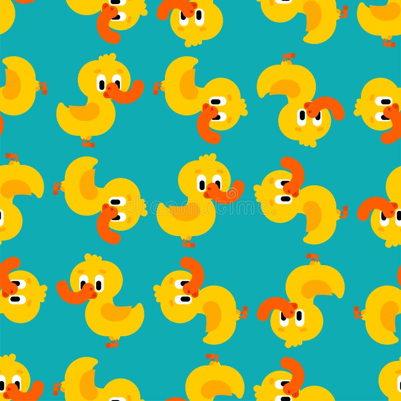 Duckling Pattern Seamless. Duck Background. Water Bird Vector Ornament ...