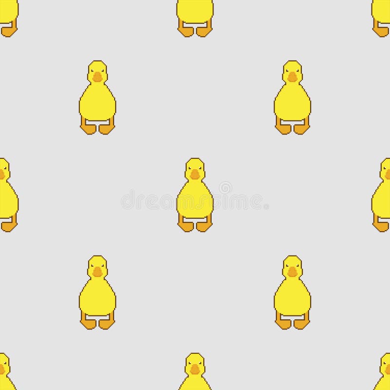 Duckling Pixel Art Pattern Seamless . Little Duck 8 Bit Background ...
