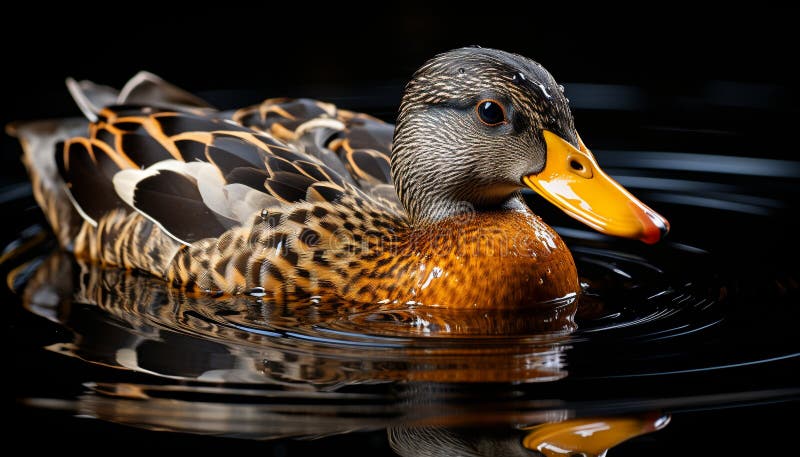 Duckling Quacking, Looking Cute, Reflecting Beauty in Nature Generated ...