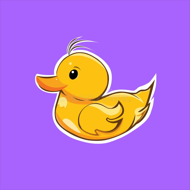 Duckling, Toy, Cartoon Duck Sticker. Vector Illustration Stock ...