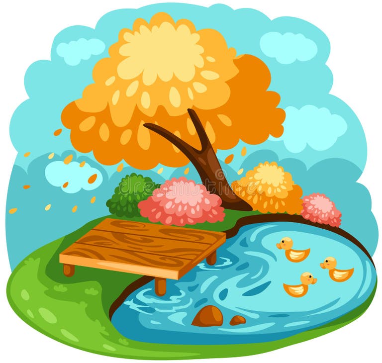 Tree Pond Cartoon Ducks Stock Illustrations – 295 Tree Pond Cartoon ...