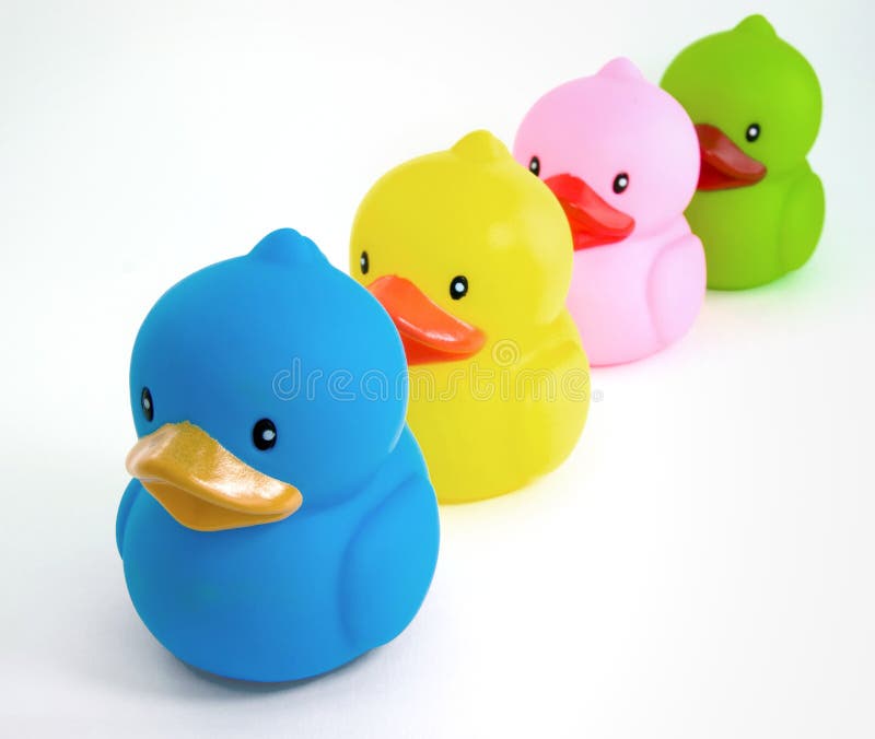 Dare To Be Different - Rubber Ducks on Blue Stock Photo - Image of ...