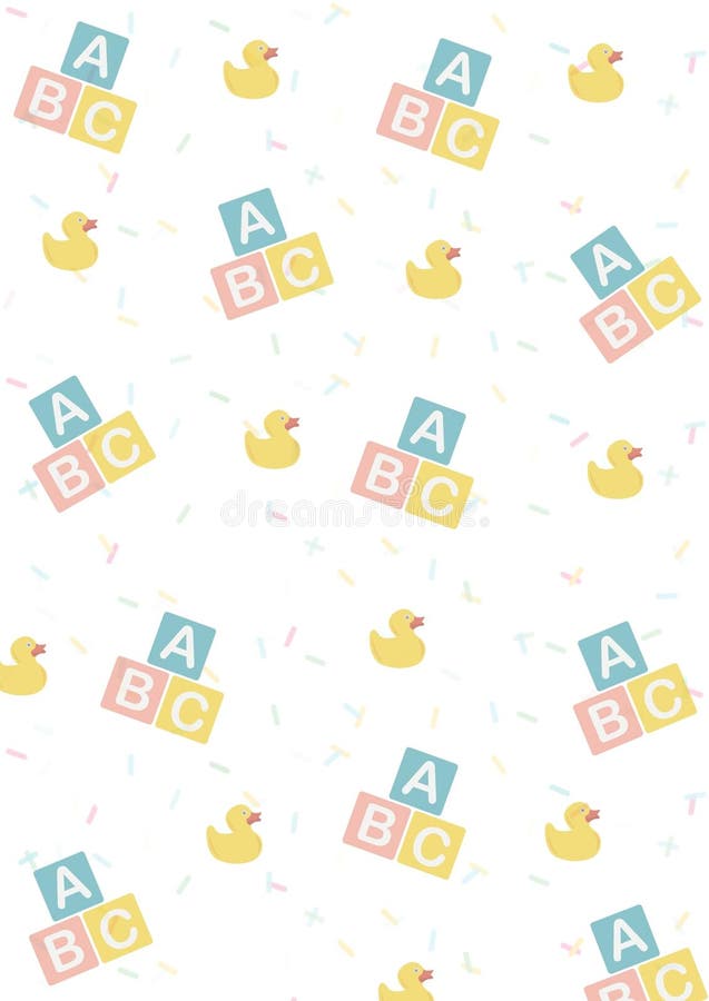Ducks and Letters Baby Background Stock Illustration - Illustration of ...