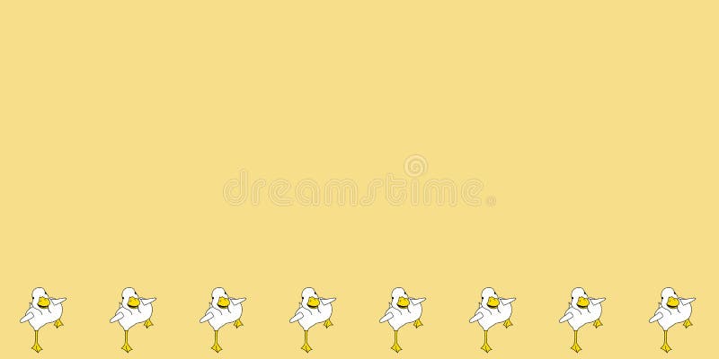 Ducks Running Vector Pattern Seamless Border Background on Yellow ...