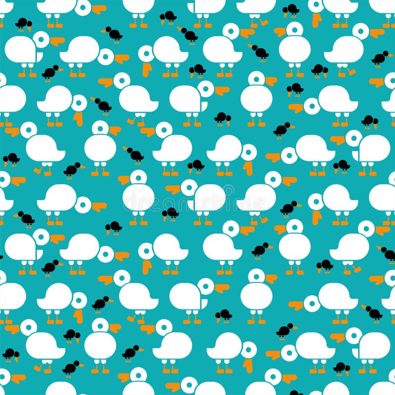Ducks Set Pattern Seamless. Duck Background. Farm Birds Texture Stock ...