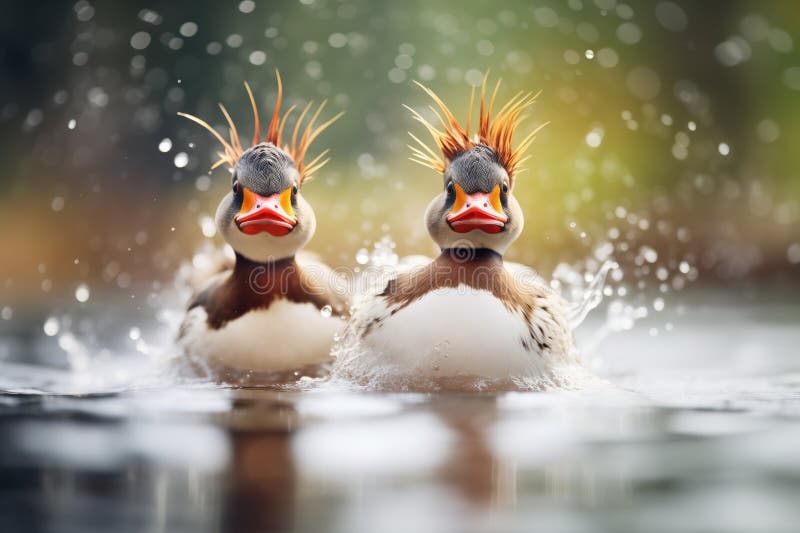 Ducks Shaking Off Water Droplets Stock Image - Image of droplets ...