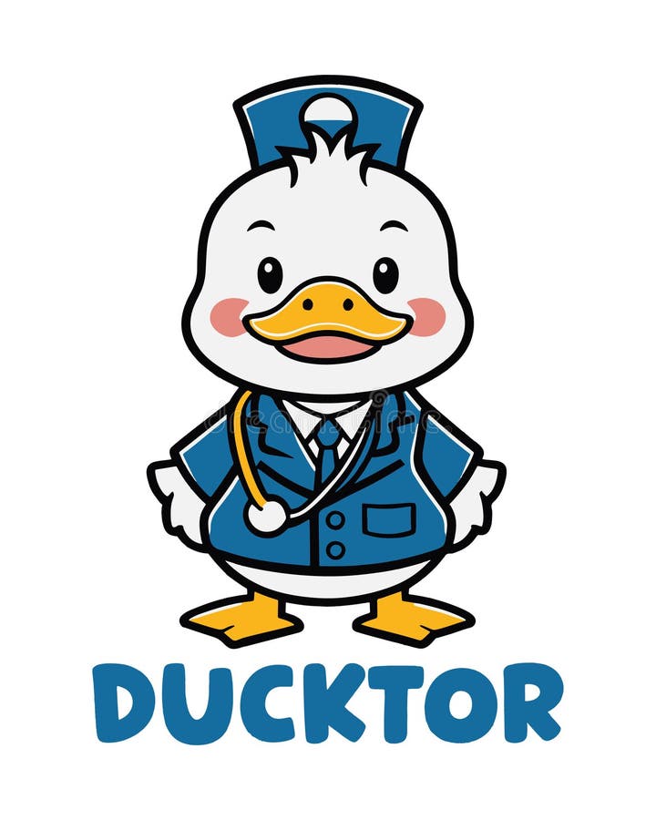 Ducktor stock vector. Illustration of happy, children - 388001072
