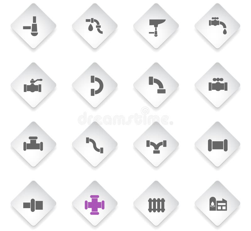 Duct icon set stock vector. Illustration of heat, drain - 135223909