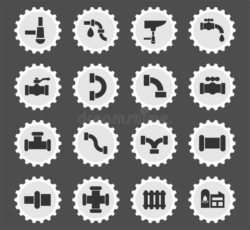 Duct icon set stock vector. Illustration of ductwork - 128490232