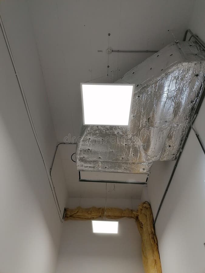 Duct an lights stock photo. Image of square, duct, pipes - 212051878