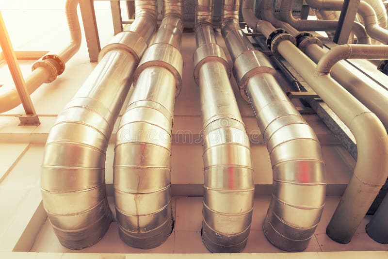 Duct pipe outside stock image. Image of construction - 91507001