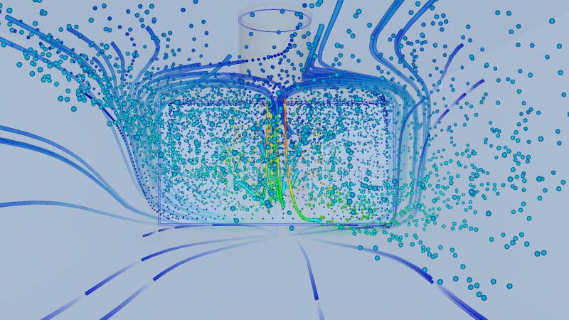 Duct Suction Port Airflow Simulation Cfd Simulation Computational Fluid Dynamics Stock Footage