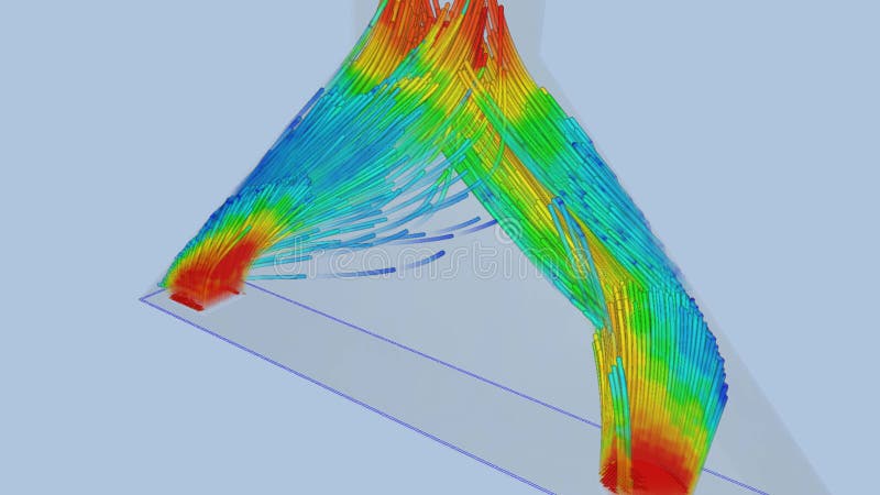 Duct Suction Port Airflow Simulation - CFD Simulation Computational Fluid Dynamics Stock Footage ...