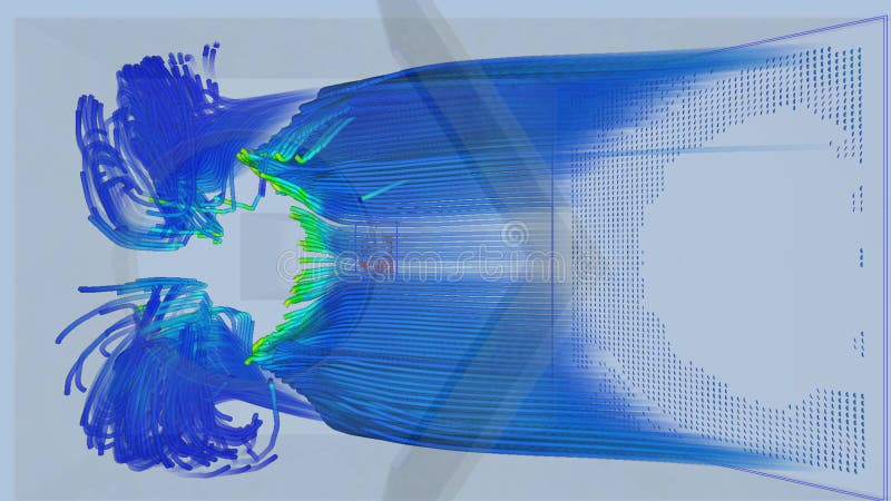 Duct Suction Port Airflow Simulation - CFD Simulation Computational Fluid Dynamics Stock Footage ...